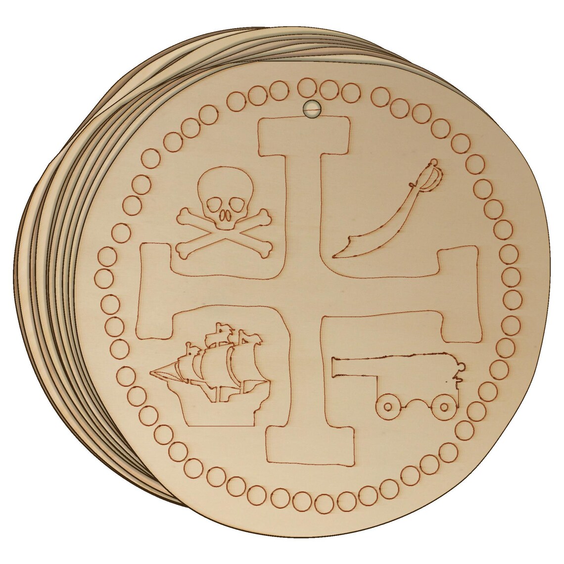10x Wooden Pirate Doubloon Shapes 3mm Plywood Costume Spanish Gold ...