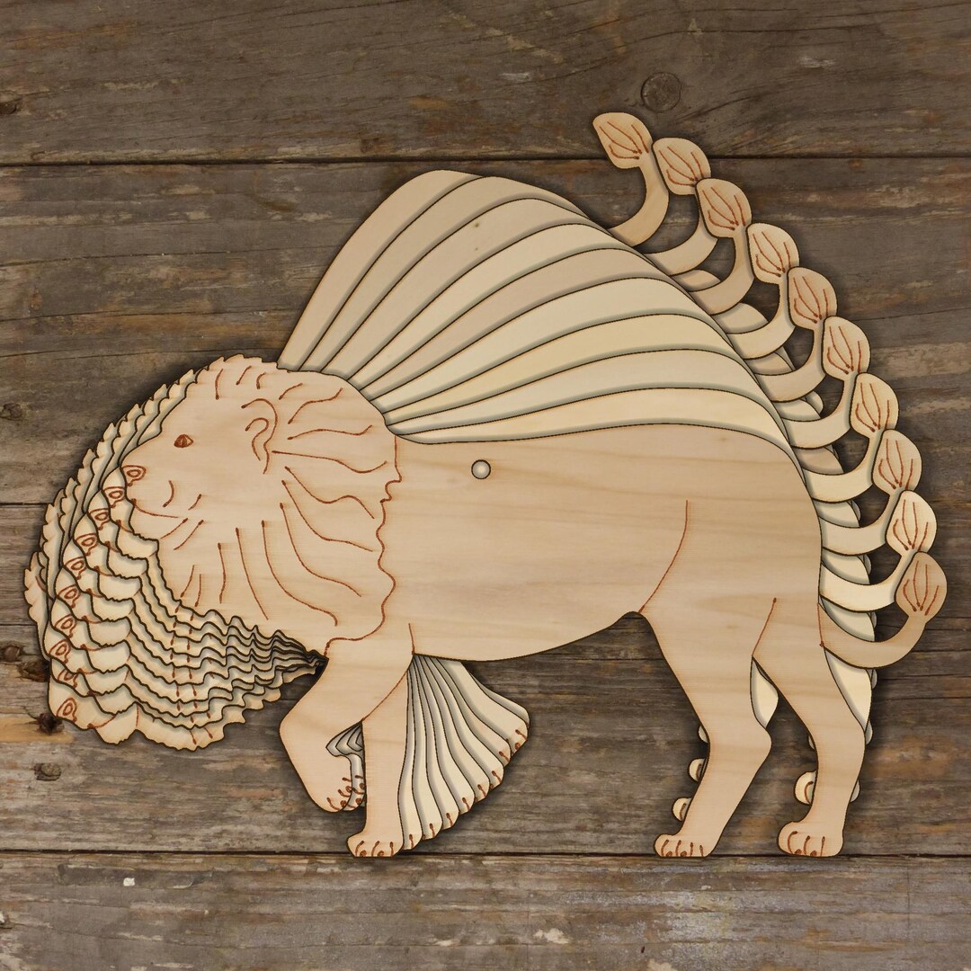 10x Wooden Lion African Walking Craft Shape 3mm Ply Safari Animals ...