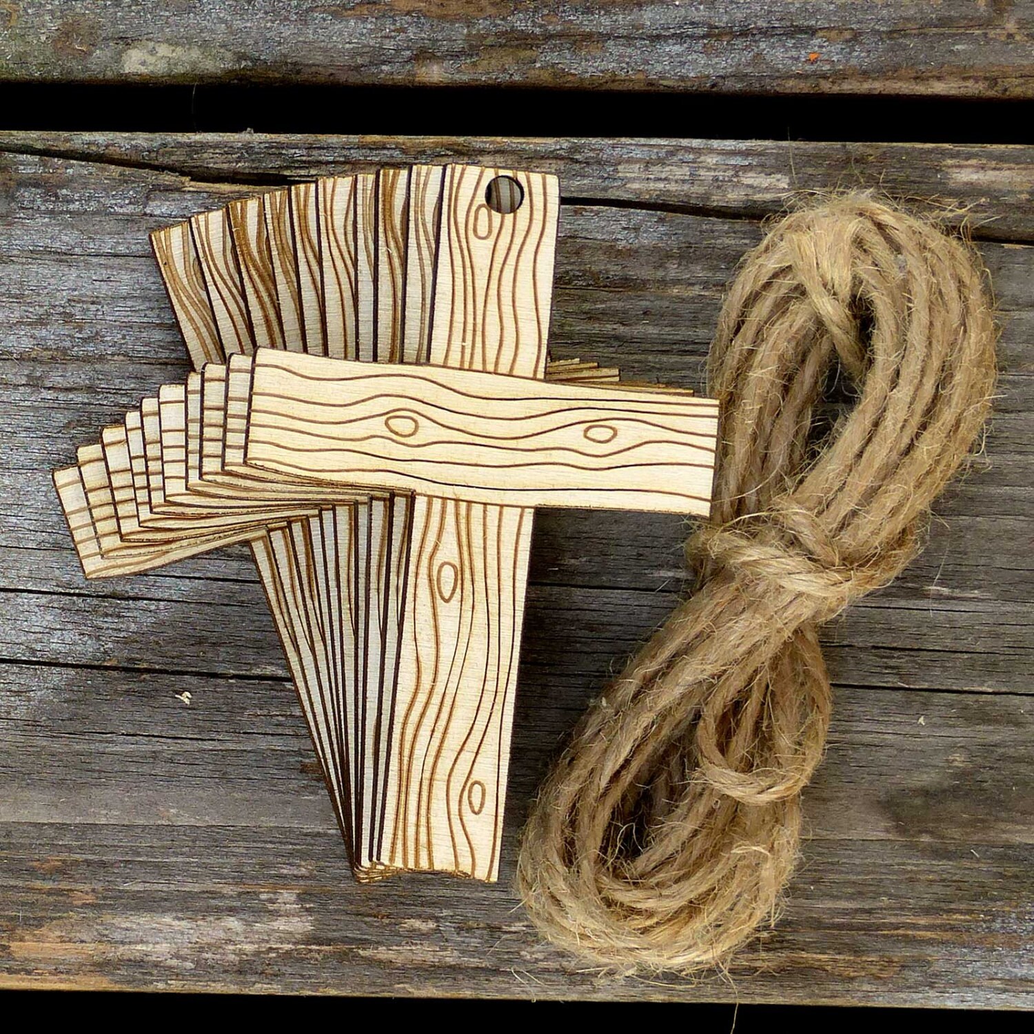 10x Wooden Christian Cross With a Wood Effect Patten Craft - Etsy