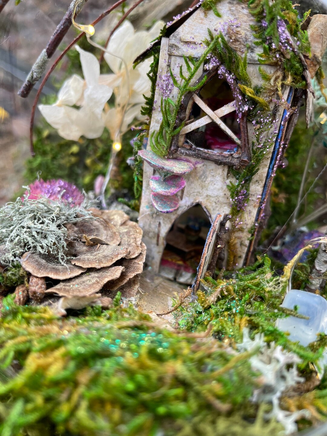 Fairy Garden, Tiny World, Miniature Diorama, Hanging Glass Terrarium ...