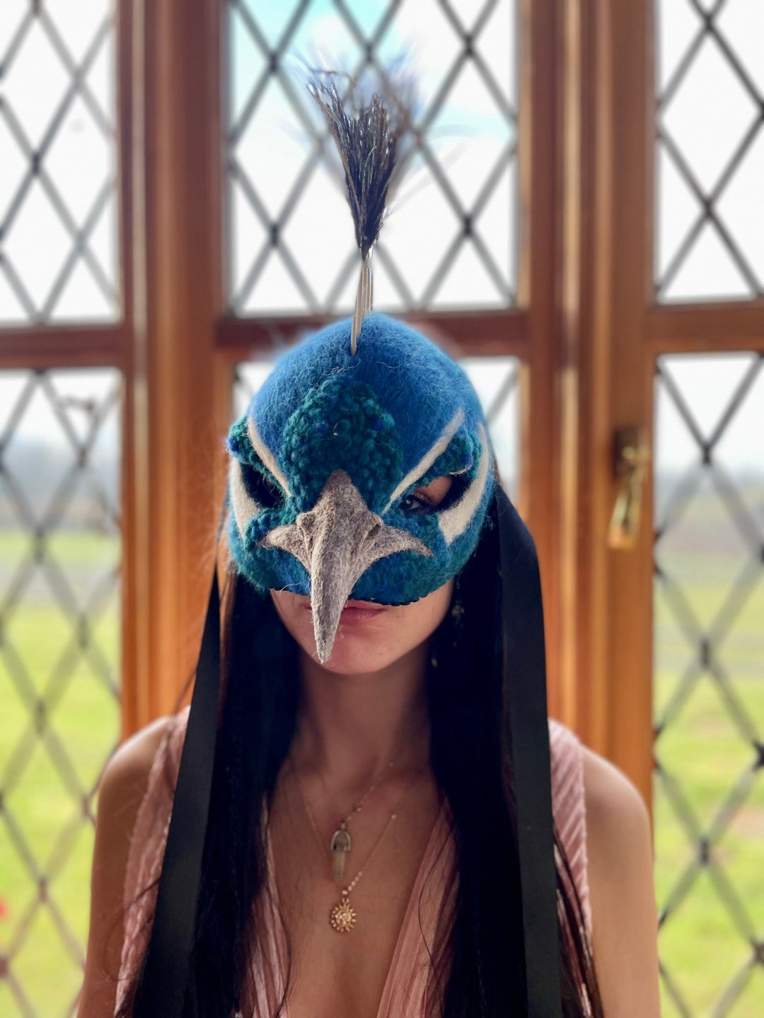 Peacock Mask, Masquerade Party Mask, Needle Felted Mask, Cosplay ...