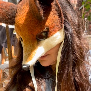 Fox Mask Hand Felted Sculptural Heirloom - Etsy