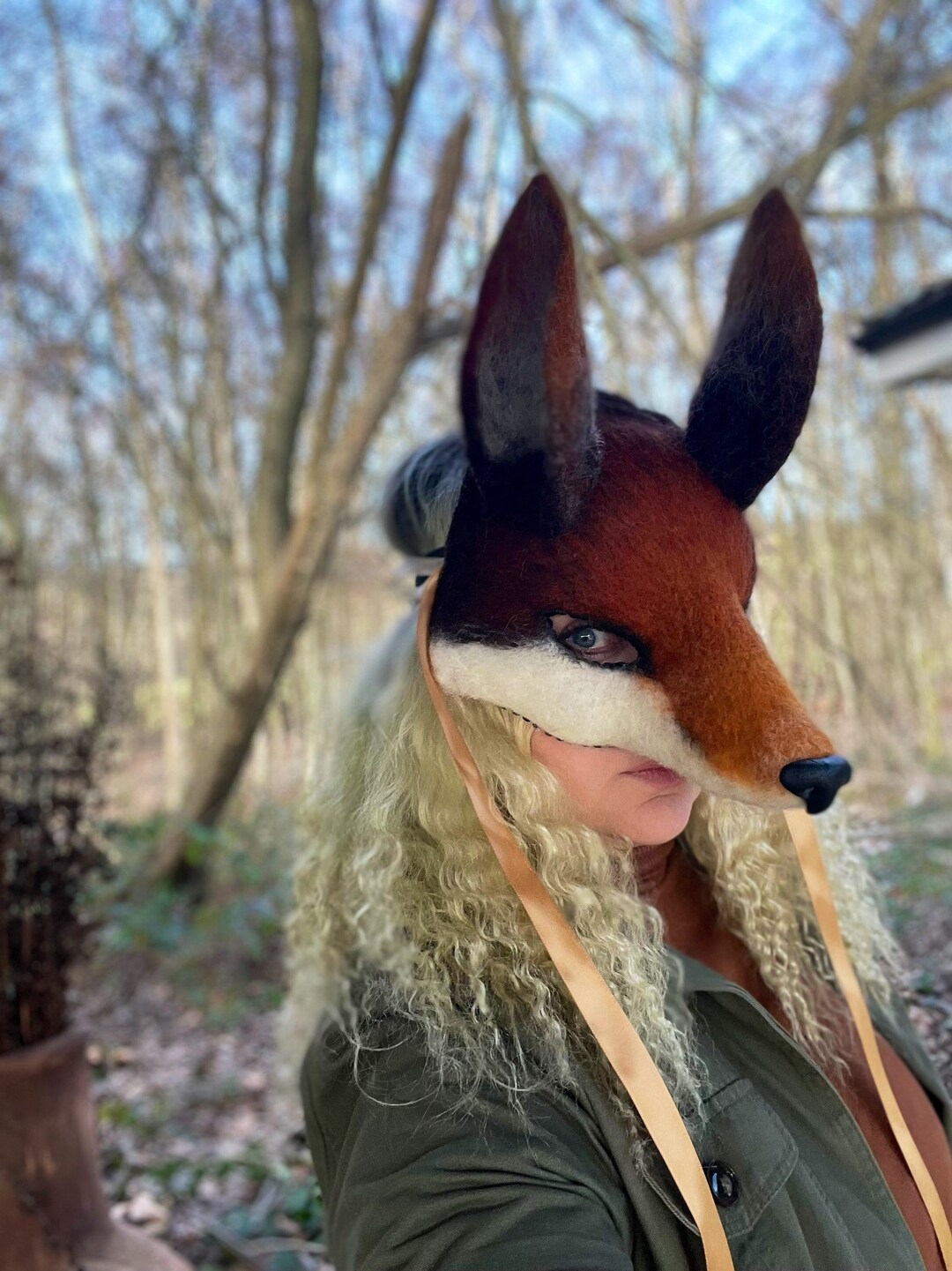 Luxury Red Fox Mask, Unisex Adult Fox Mask, Carnival Mask, Festival ...