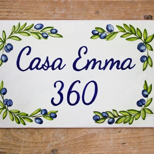 Green Italian House Number Tile Signs for Home Personalized - Etsy