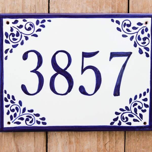Ceramic House Number Plaque - Etsy