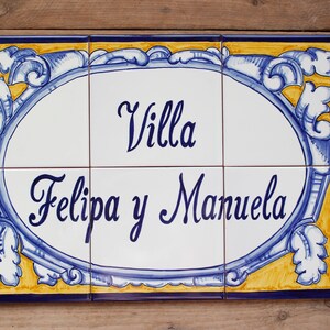 Spanish House Address Mural, Ceramic House Name Sign, Address Plaque ...