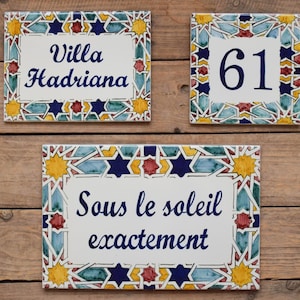 Moroccan House Number Sign, Moroccan Tile Signs, Moroccan Decor ...