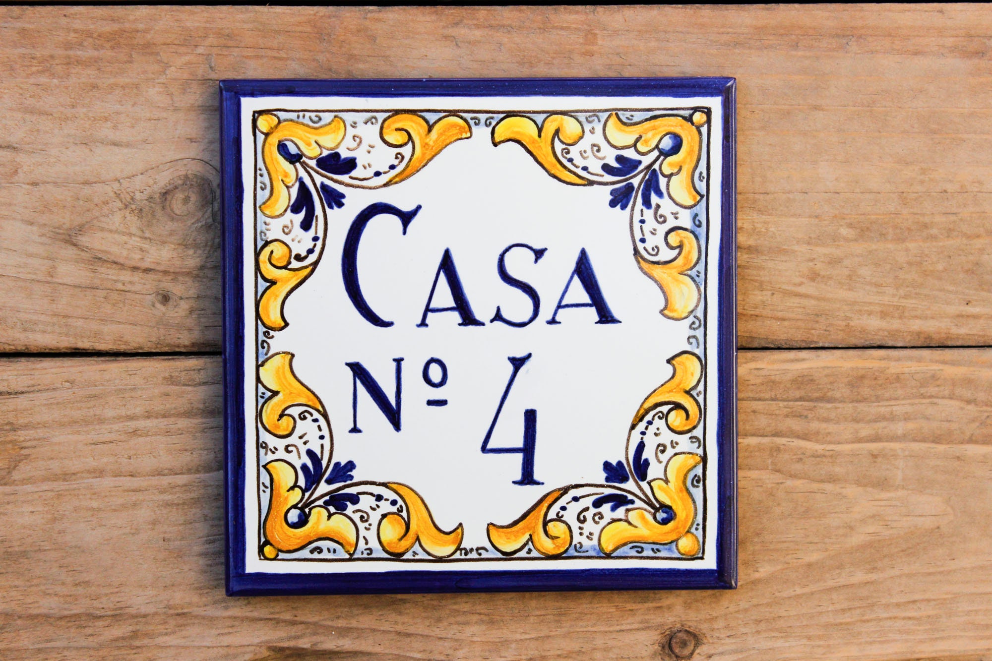 Custom Address Sign Italian Ceramic, House Number Tile, Sicilian Style ...