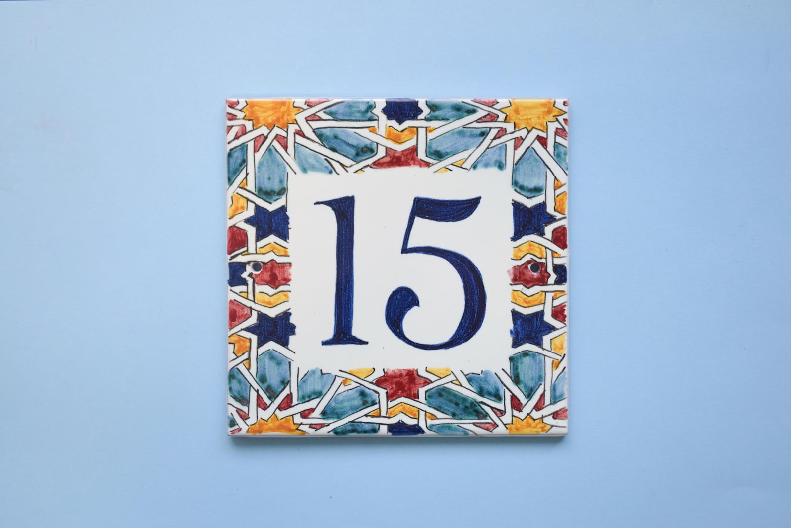 Moroccan House Number Sign, Moroccan Tile Signs, Moroccan Decor ...