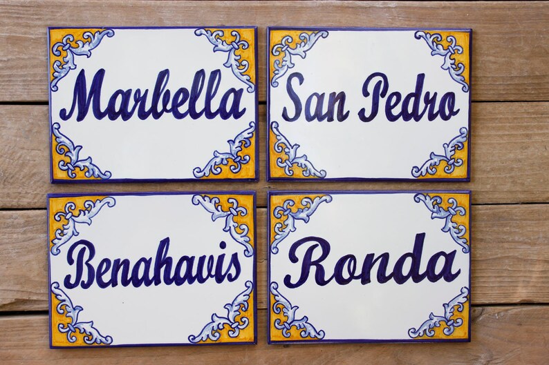Italian House Number Plaque, Signs for Home, Personalized Tile, Ceramic ...