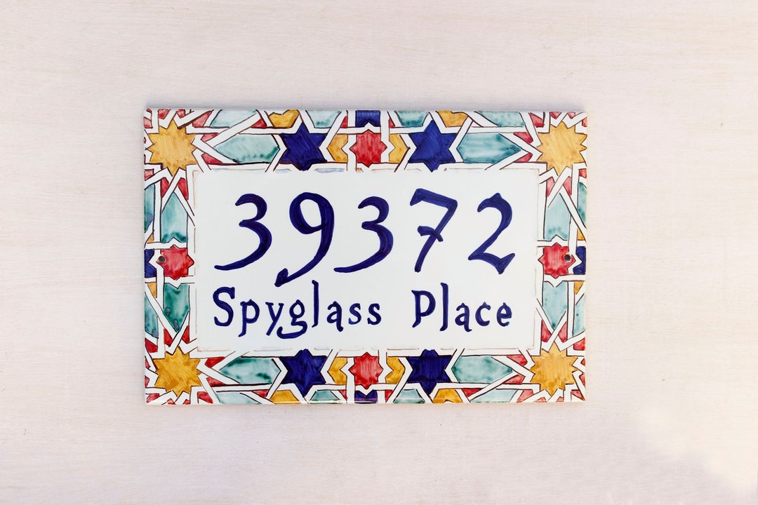 Moroccan Custom House Signs Moroccan Tile Signs Ceramic - Etsy