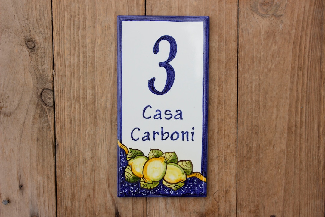 Amalfi Coast Ceramic Tile, Italian Door Number Sign, House Number Sign ...