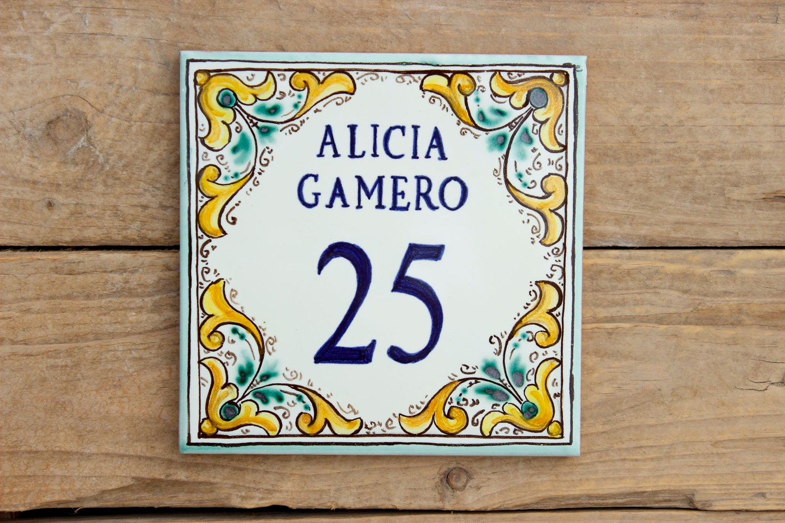Custom Address Sign Italian Ceramic, House Number Tile, Sicilian Style ...