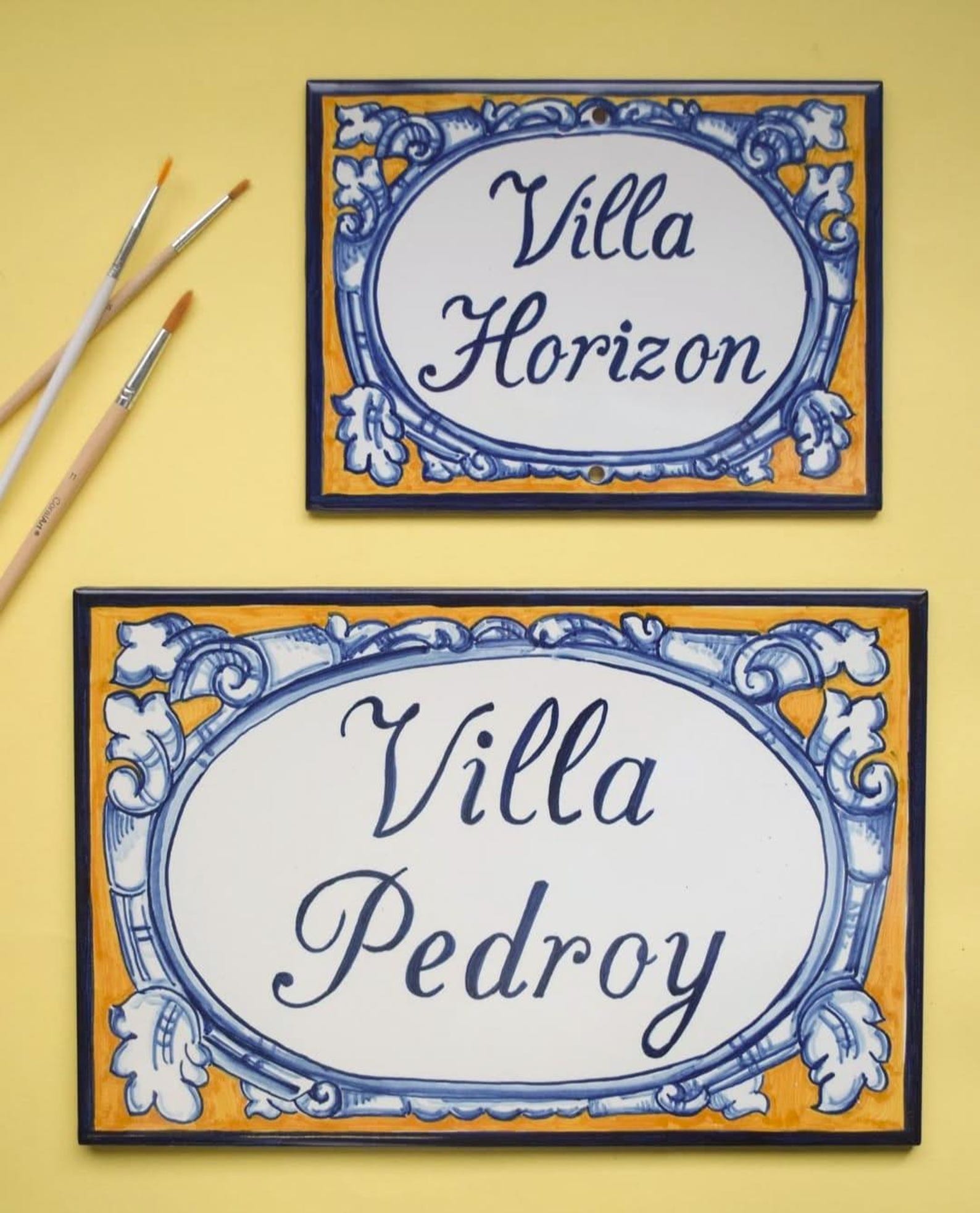Spanish House Address Mural, Ceramic House Name Sign, Address Plaque ...