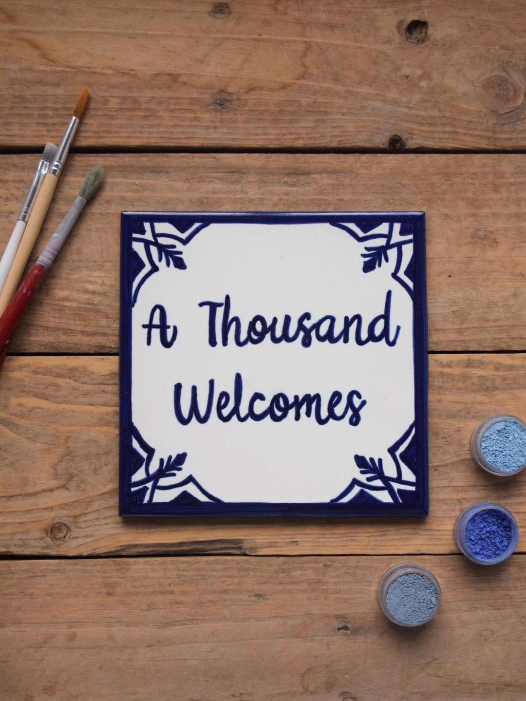 Blue House Sign, Spanish Ceramic House Number, Custom Sign, House ...