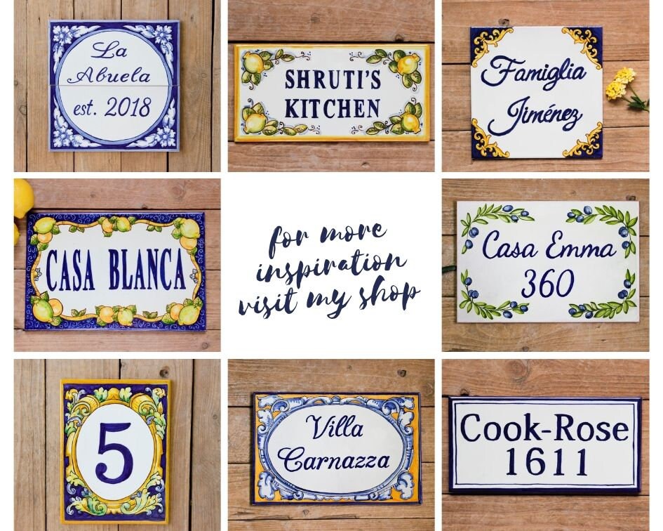 Spanish House Number Tile Signs for Home Personalized Tile - Etsy