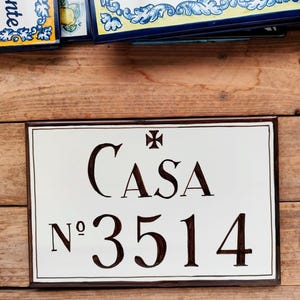 Old Spanish House Number Plaque, Blue Personalized House Sign for Home ...
