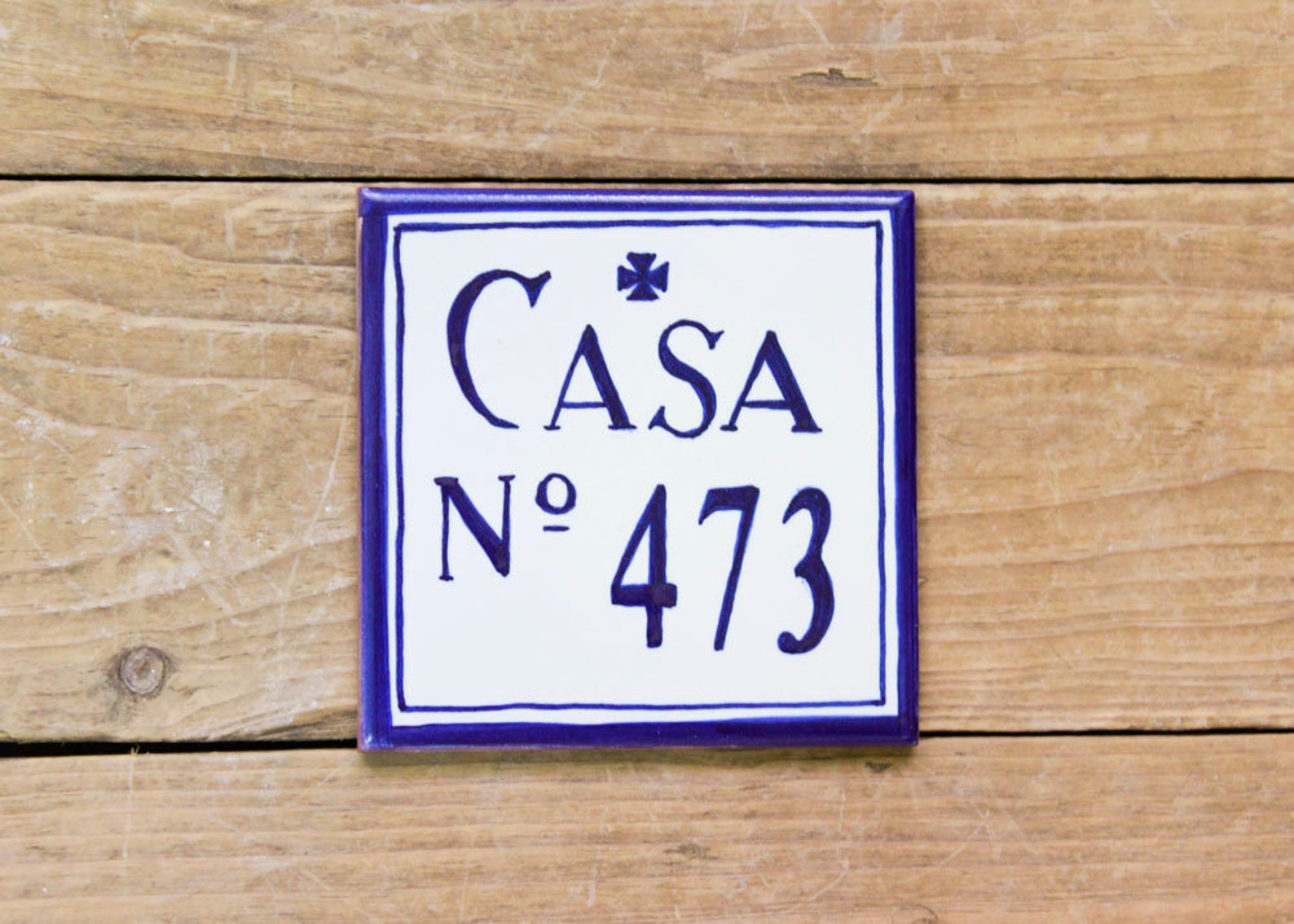 Old Spanish House Number Plaque Blue Personalized House Sign - Etsy