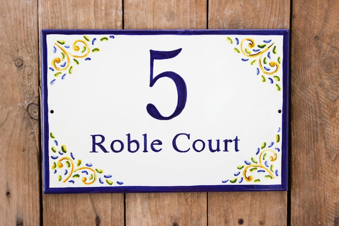 Mexican Address Plaque, Talavera House Number Tile, Ceramic House Sign ...