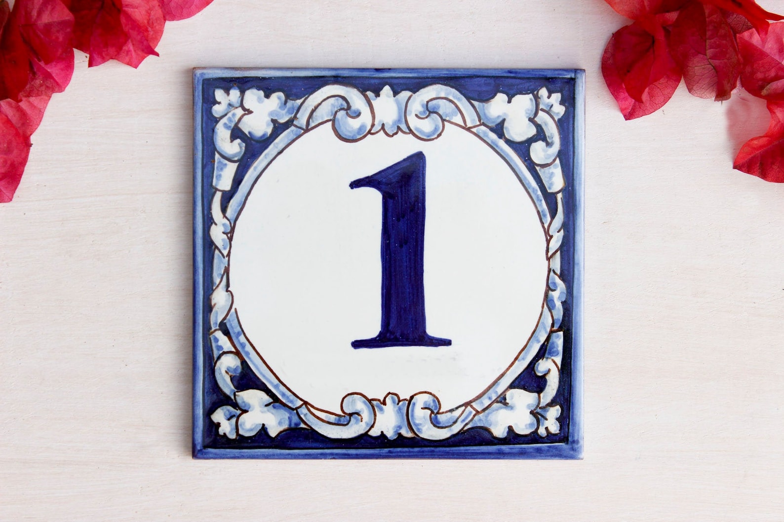 Blue House Number Signs Spanish House Number Plaque Hand | Etsy