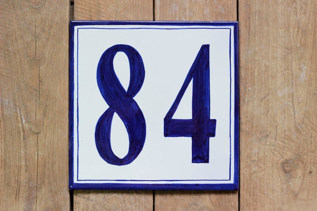 House Name Sign, Tiles, Blue Custum House Sign, House Plaque, Garden ...