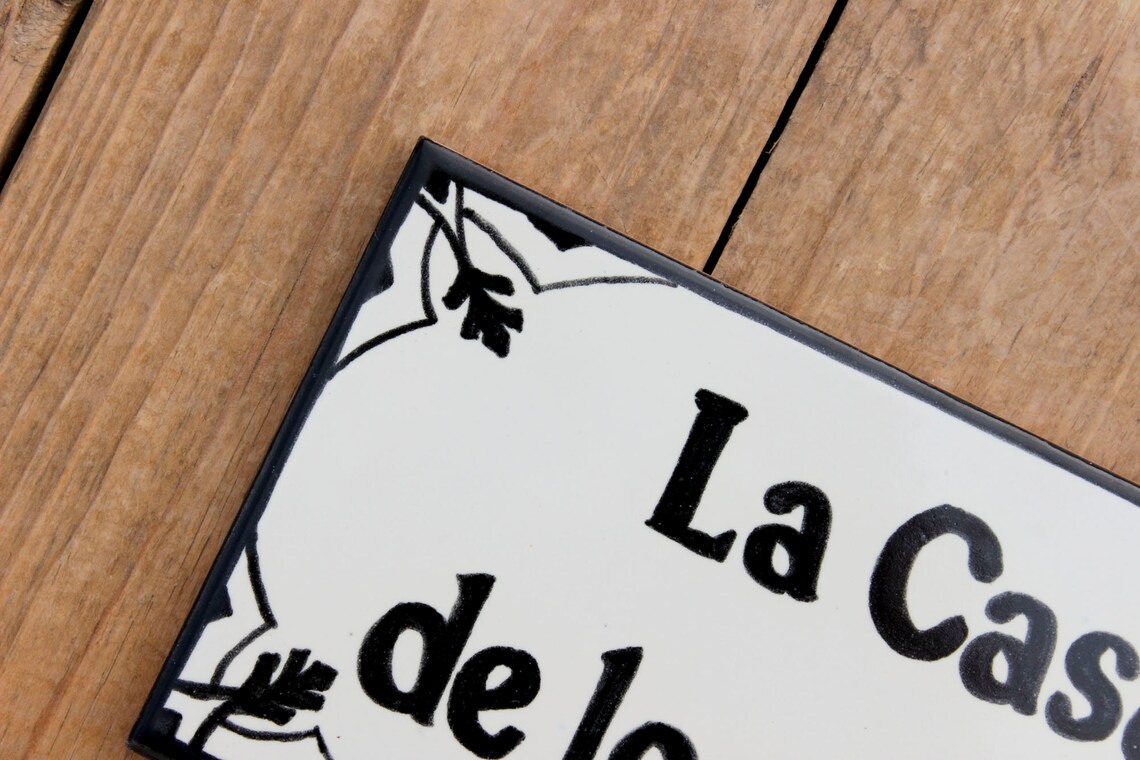 Black House Sign Spanish Ceramic House Number Custom Sign - Etsy