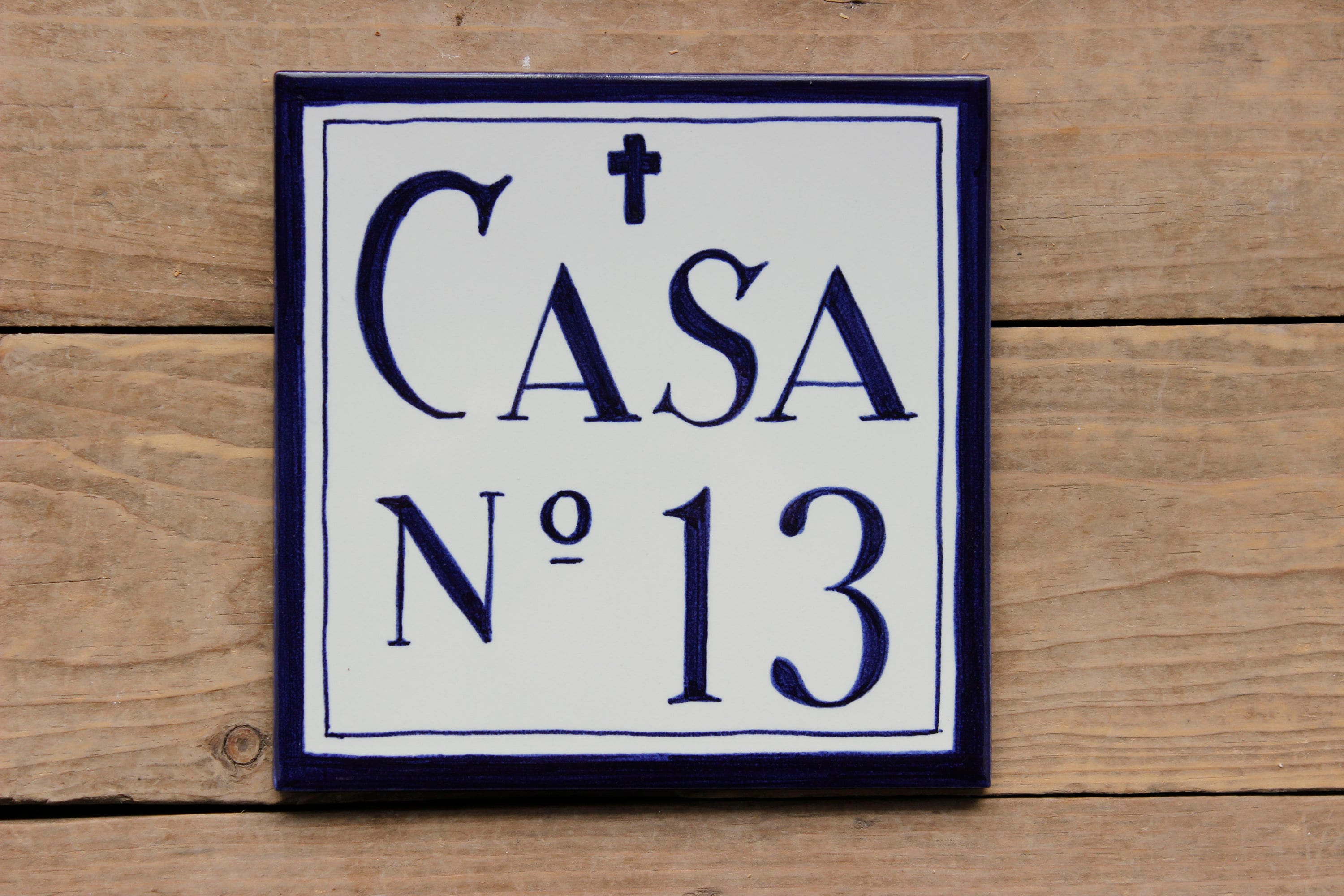 Blue Ceramic House Plaque - Custom Pilgrim Tile - Handmade Camino De ...