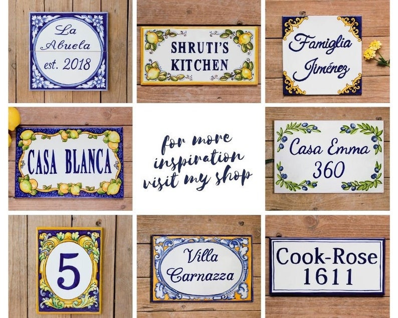 Olive Branches Address Signs and House Plaques, Italian Style Address ...