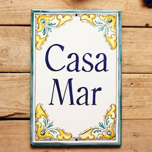 Green Italian House Number Tile, Signs for Home, Personalized Tile ...