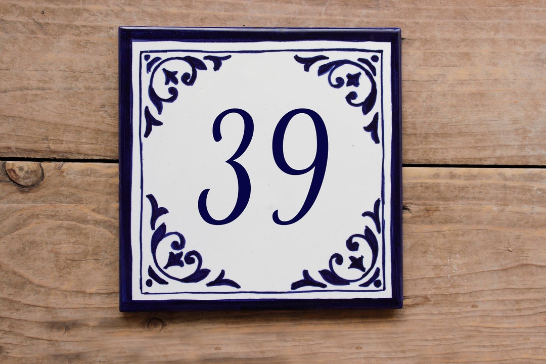 Custom House Sign, House Numbers Plaque, Ceramic Address Tile, Outdoor ...