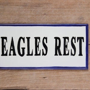 Blue House Sign, Custom Sign, House Plaque, House Name Sign, Garden ...