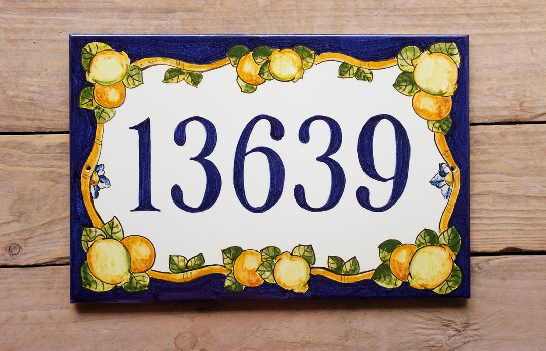 Lemon Custom House Signs, Amalfi Coast Ceramic Tile, Italian Ceramic ...