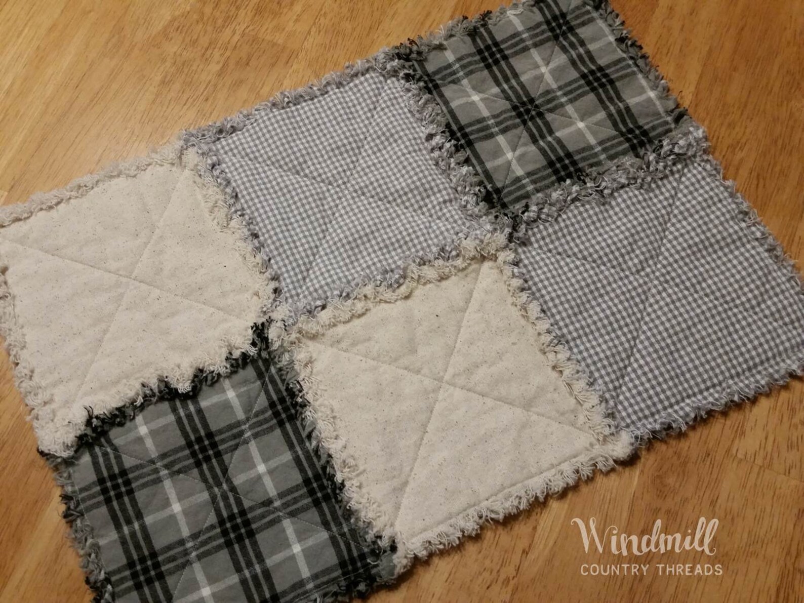 Gray Cream Farmhouse Placemats Modern Farmhouse Table Linens | Etsy