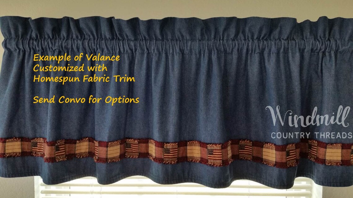 Denim Valance Western Home Decor County Farmhouse Window | Etsy