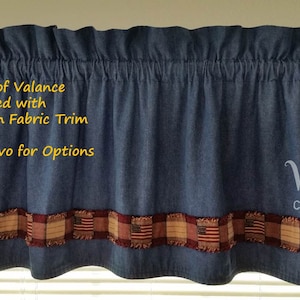 Denim Valance Western Home Decor County Farmhouse Window | Etsy