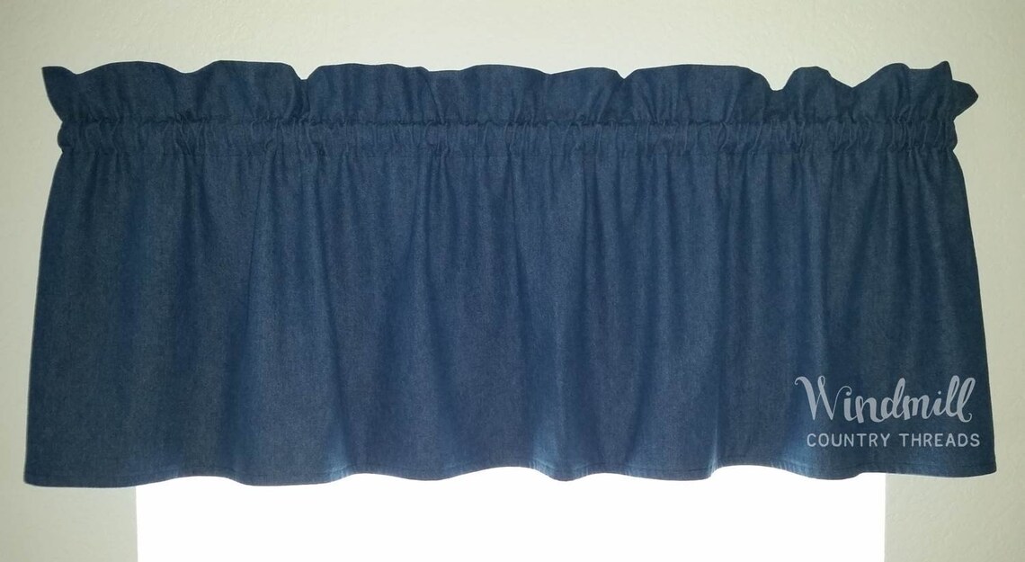 Denim Valance Western Home Decor County Farmhouse Window | Etsy