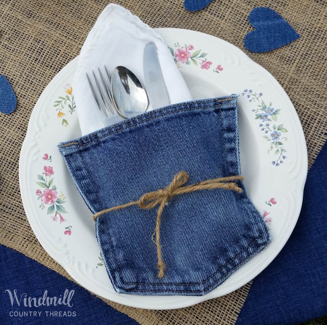 Denim Table Decor - Etsy