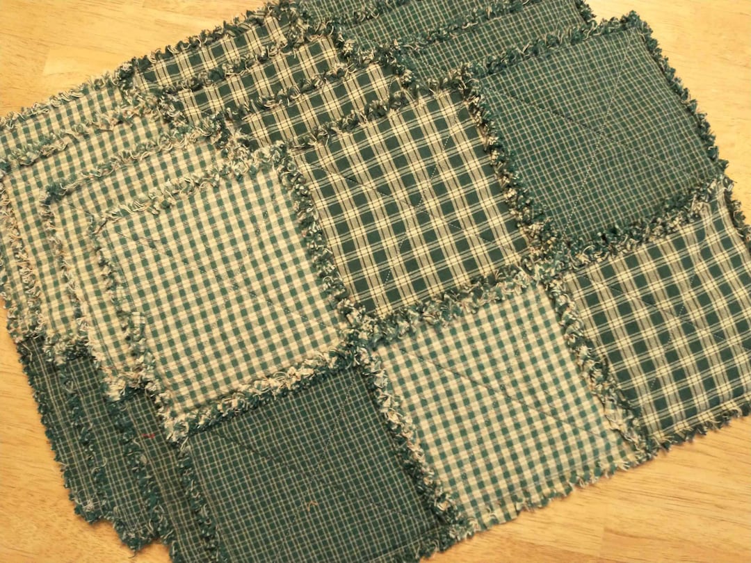 Green Farmhouse Placemats, Primitive Rustic Table Linens, Country ...