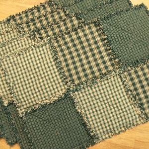 Green Farmhouse Placemats, Primitive Rustic Table Linens, Country ...