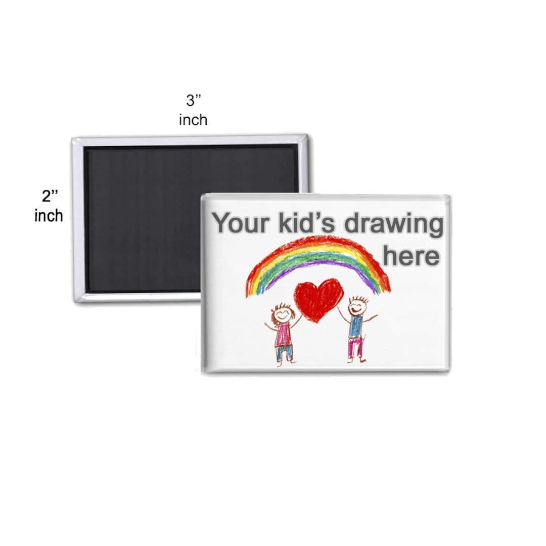 Kid's Drawing Magnet, Personalized Magnets, Child's Drawing Magnets ...