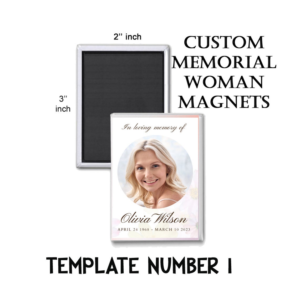 Memorial Woman Magnet, Obituary Magnets, Custom Memorial Magnets ...