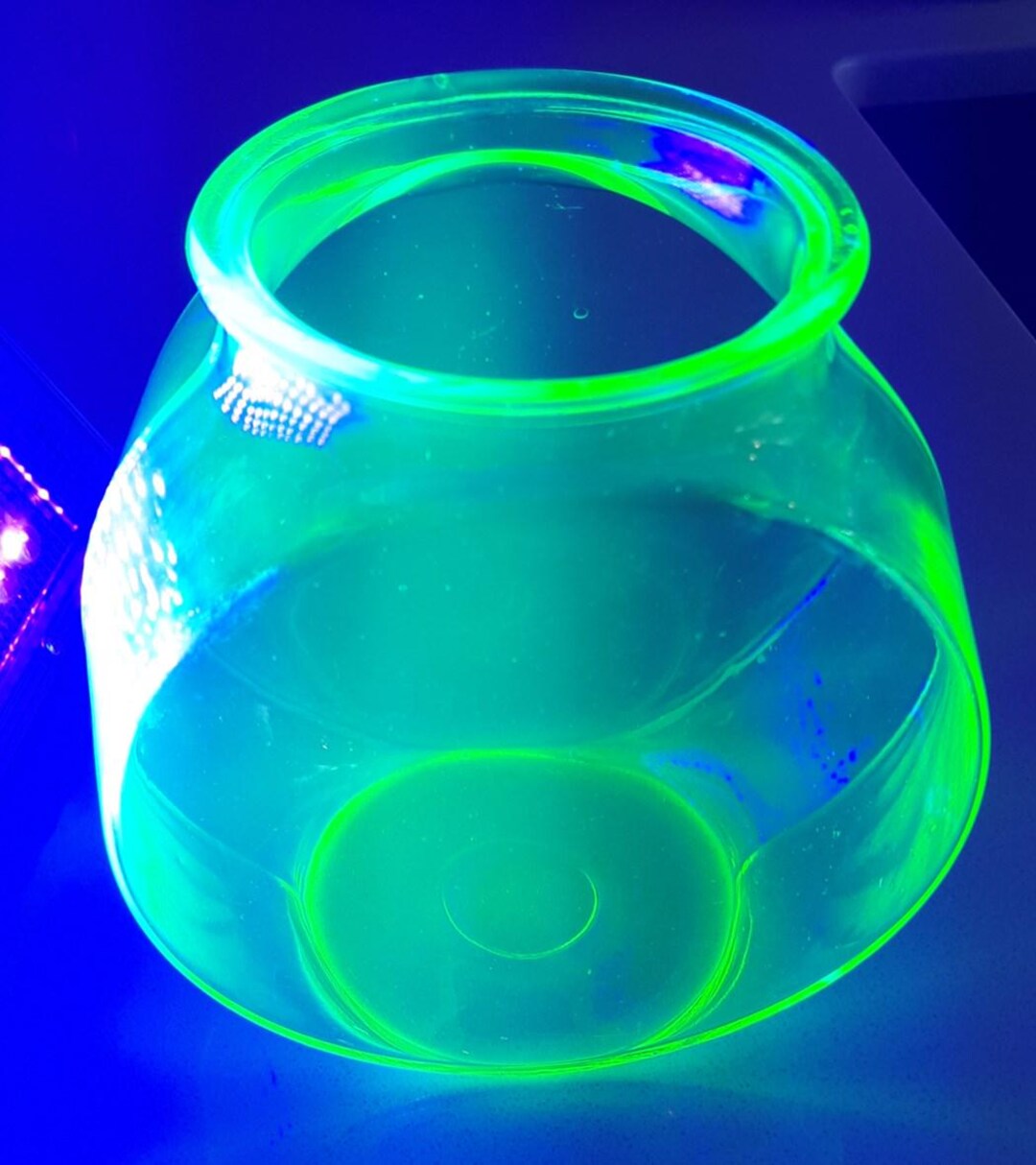 Uranium Glass Fish Tank, Depression Glass, Fish Tank Bowl, Rare and ...