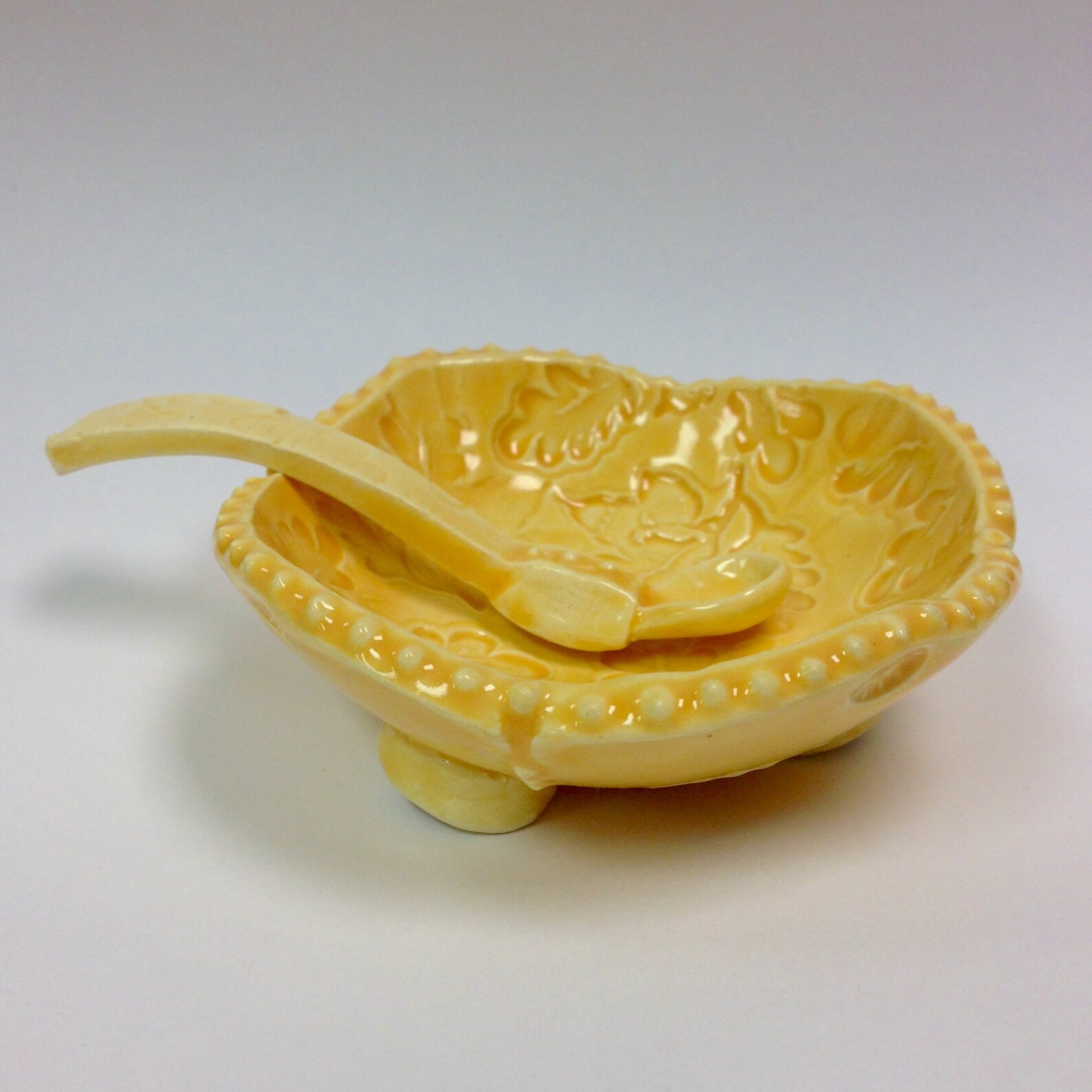 Ceramic Salt Bowl with Spoon | Etsy