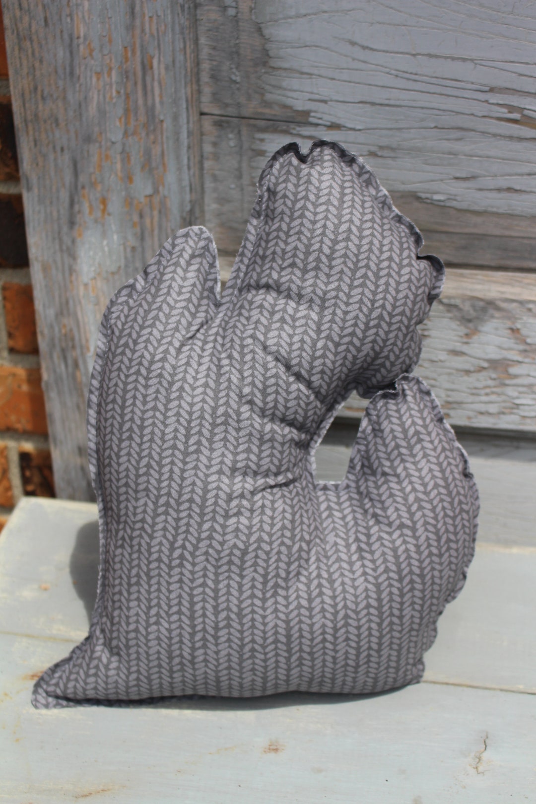 State of Michigan Mitten Shaped Pillow. Charcoal Gray With Light Gray ...