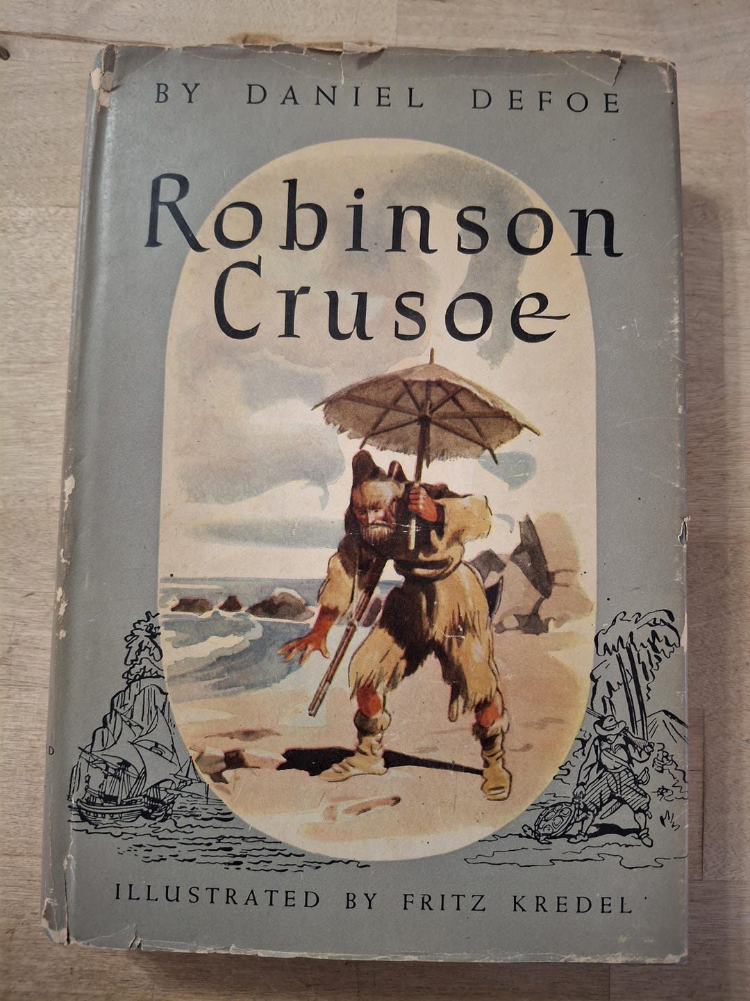 Robinson Crusoe by Daniel Defoe, 1946, Illustrated by Fritz Kredel, Hardcover, Dustjacket, Book ...