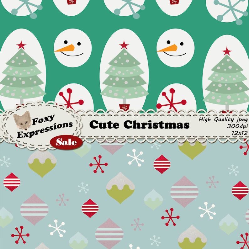 Cute Christmas Digital Paper Pack Comes in Festive Designs - Etsy