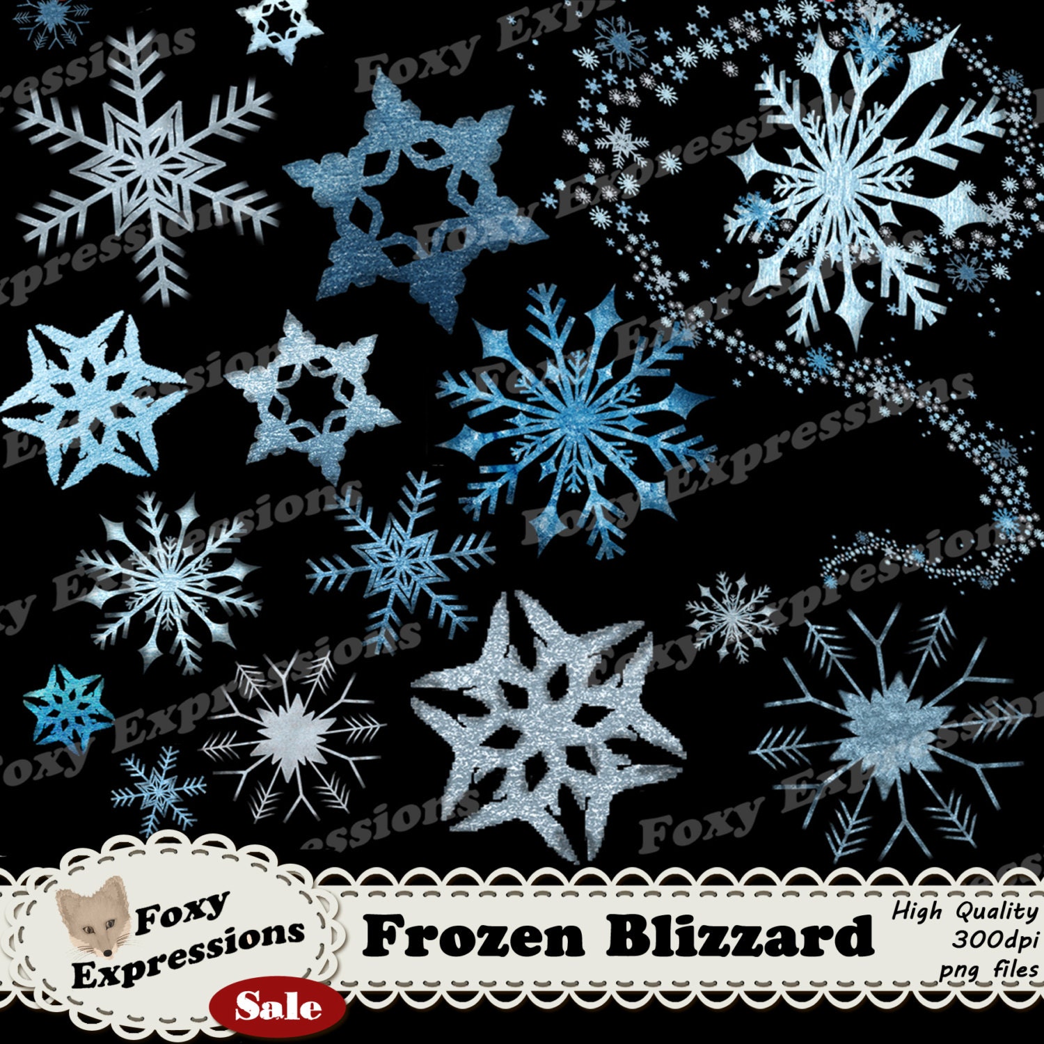 Frozen Blizzard Digital Clip Art Pack Gives You 15 Dazzling - Etsy