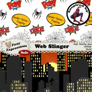 Web Slinger Digital Paper Inspired by Spiderman Comics by Stan Lee ...