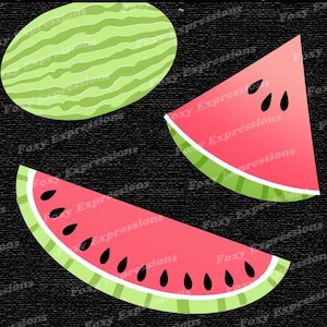 Watermelon Paper in Shades of Green and Pink With Fun Designs Including ...
