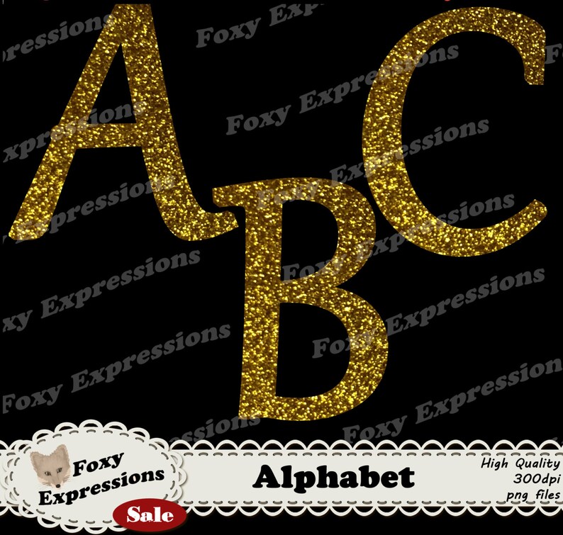 Gold Glittery Alphabet Letters and Numbers Pack Comes in Gold to Put a ...